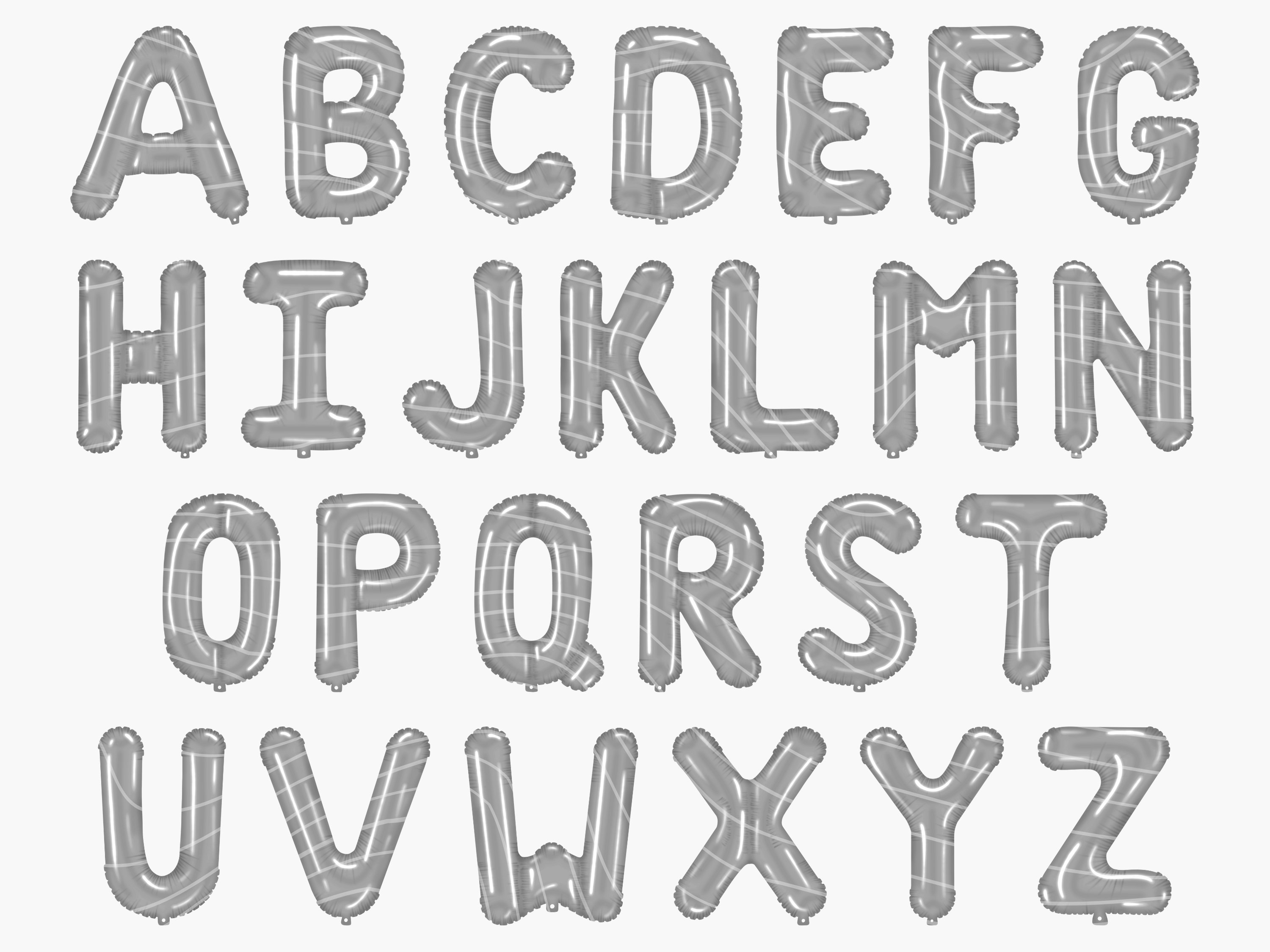 Silver Foil Balloons Clipart, Foil Balloon Png, Silver Foil Alphabet ...