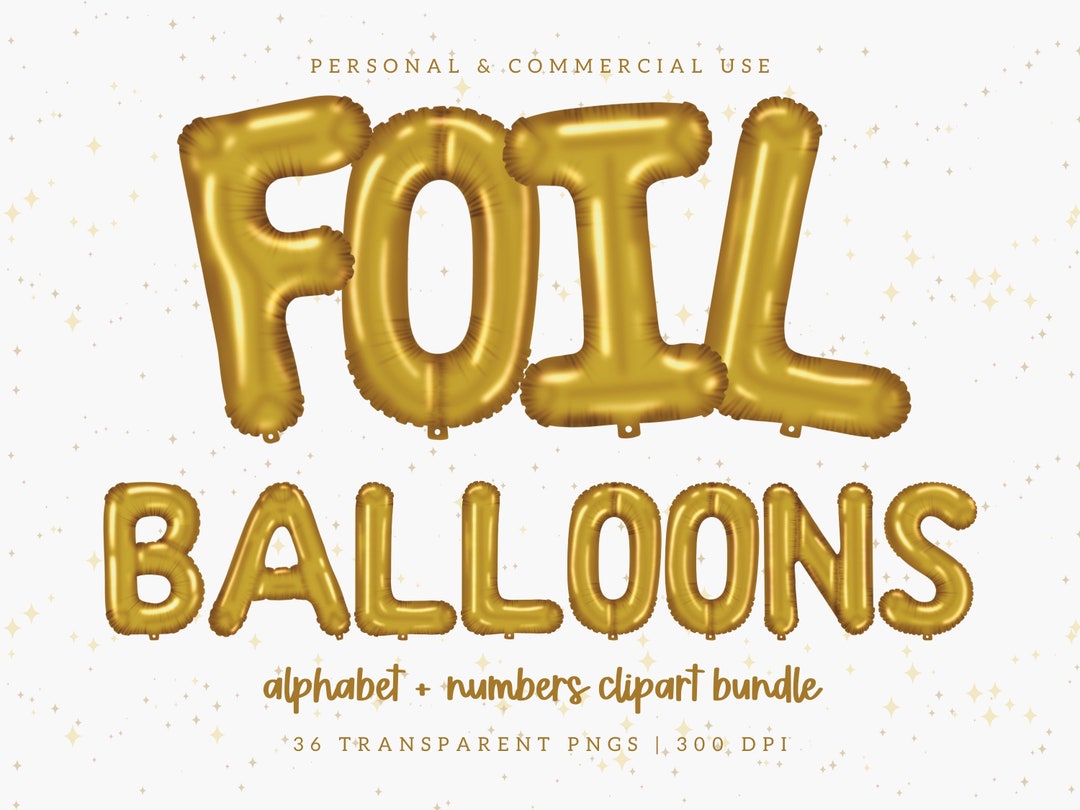 Gold Foil Balloons Clipart, Foil Balloon Png, Gold Foil Alphabet ...