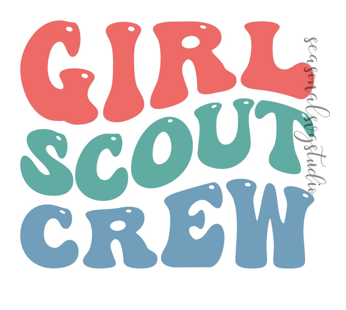 Girl Scout Groovy Wave Text, SVG PNG PDF, Instant Download Girl Scouts ...