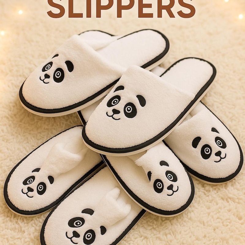 Panda Slippers - Etsy