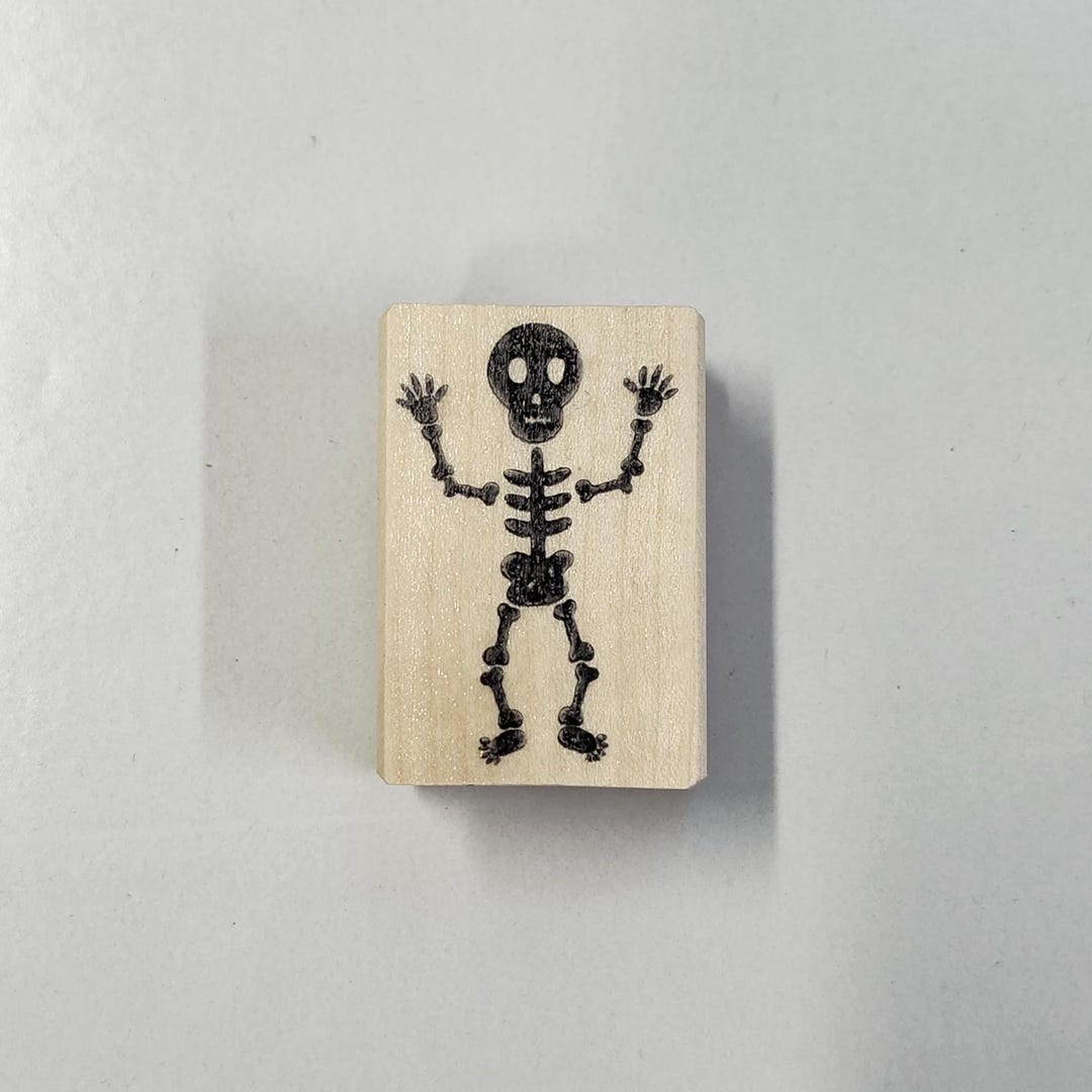 Skeleton Rubber Stamp - Etsy