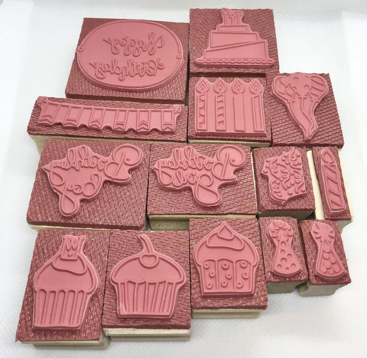 Birthday Rubber Stamp Set - Etsy