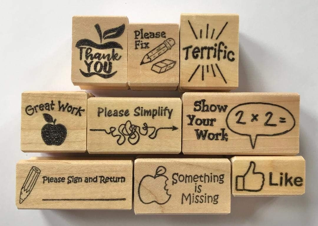 Teacher Rubber Stamp Set, Teacher Stamps - Etsy
