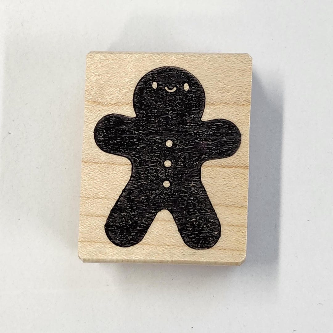 Smiling Gingerbread Man Rubber Stamp - Etsy