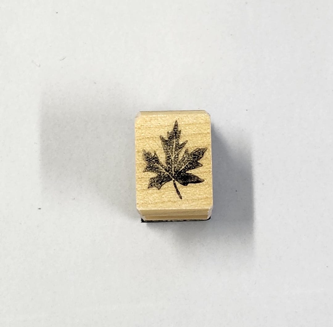 Solid Maple Leaf Rubber Stamp - Etsy