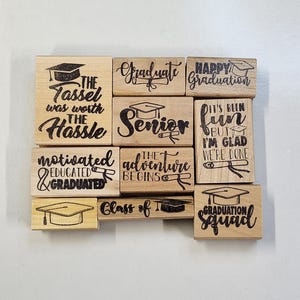 Graduation Rubber Stamp Set - Etsy
