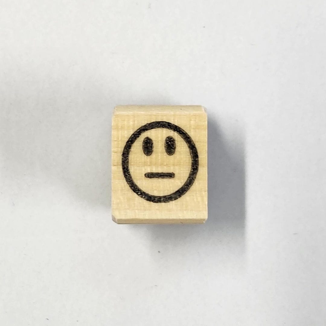 Unimpressed Smiley Face Rubber Stamp - Etsy