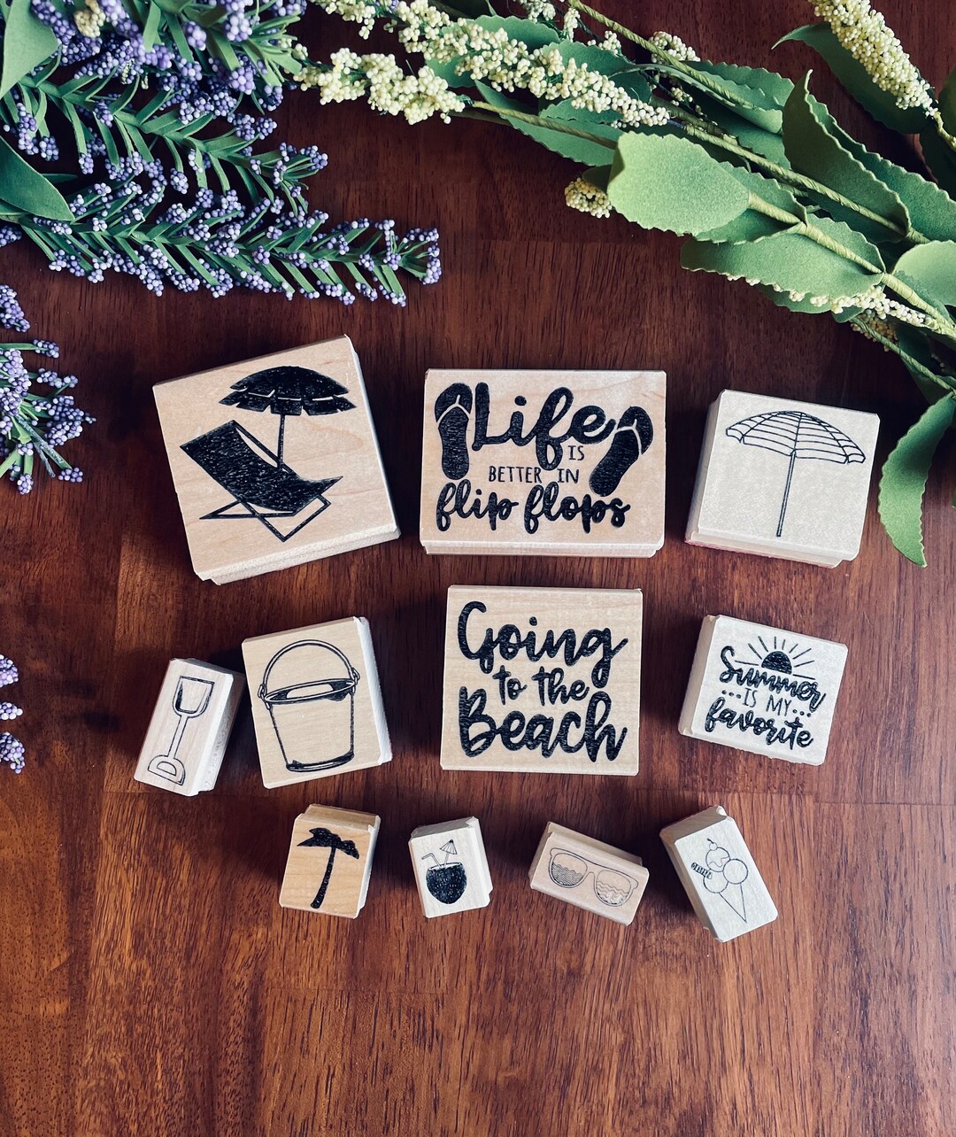 Summer Rubber Stamp Set - Etsy