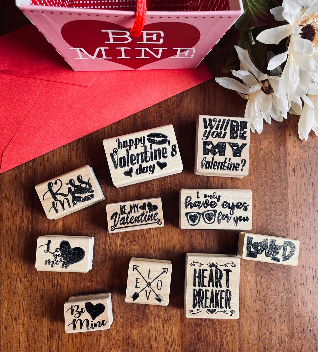 Valentine's Day Rubber Stamp Set - Etsy