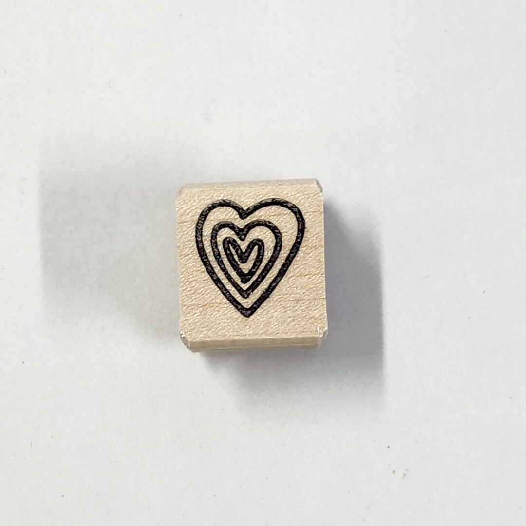 Triple Heart Rubber Stamp - Etsy
