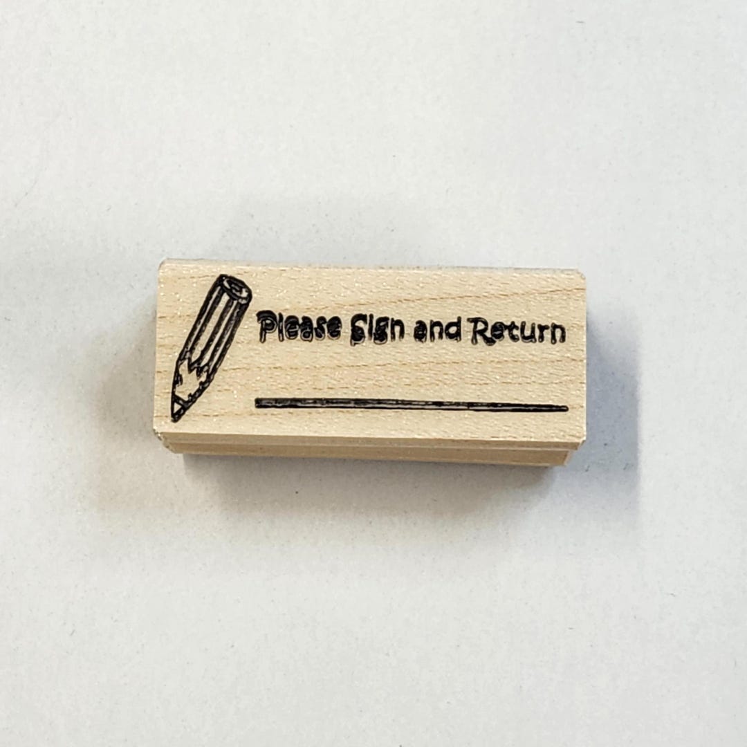 Please Sign and Return Teacher's Rubber Stamp - Etsy