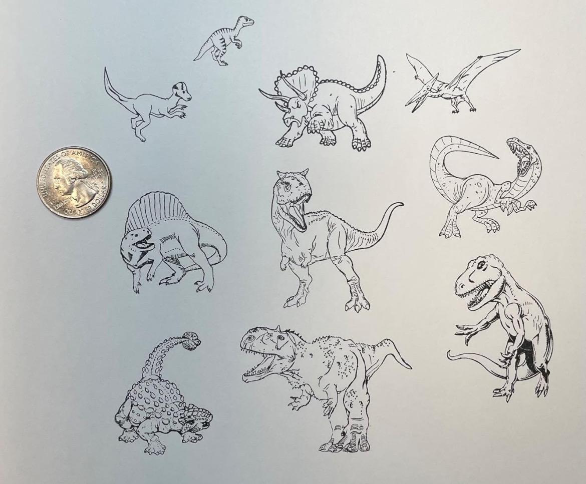 Dinosaur Rubber Stamp Set - Etsy