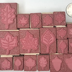 Leaf and Acorn Stamp Set - Etsy