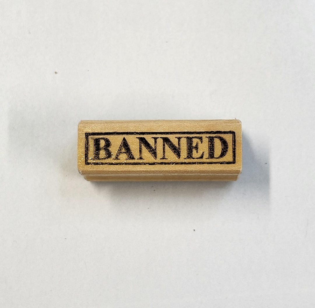Banned Rubber Stamp - Etsy