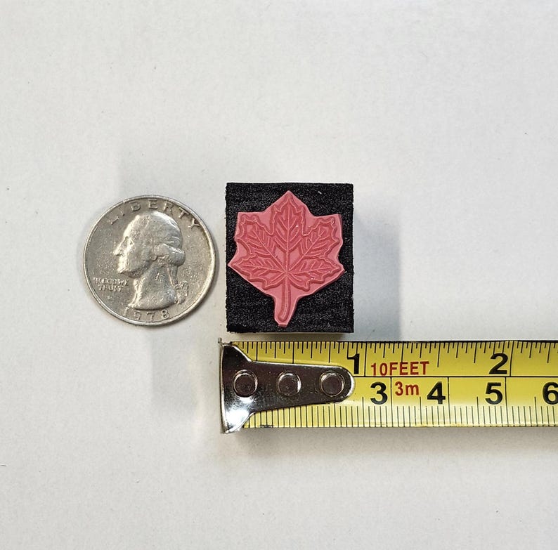 Maple Leaf Rubber Stamp - Etsy