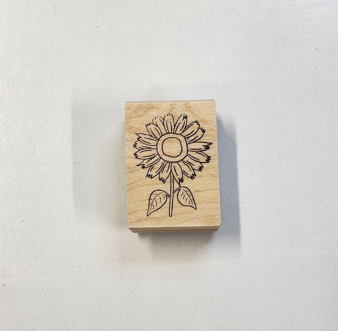 Sunflower Rubber Stamp - Etsy