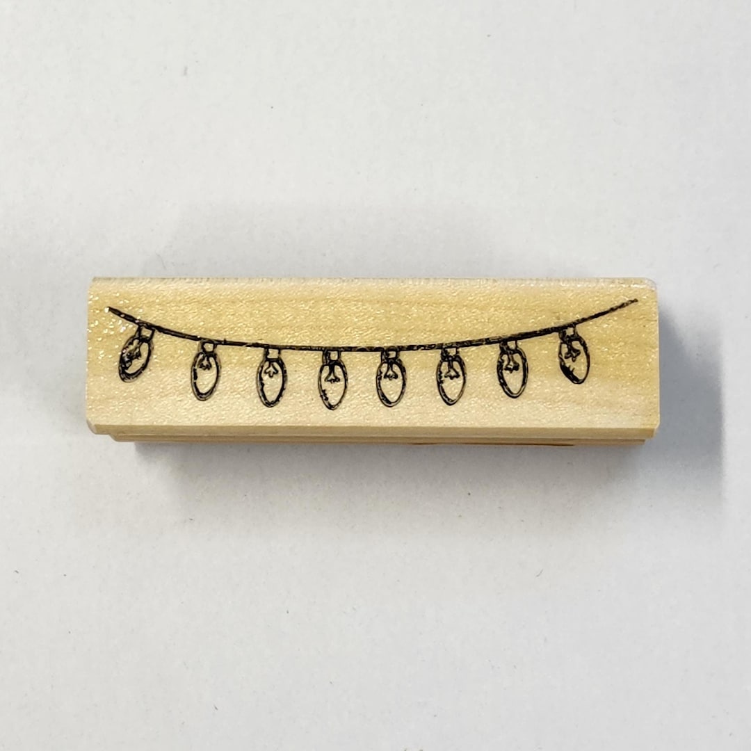 Christmas Lights Rubber Stamp - Etsy