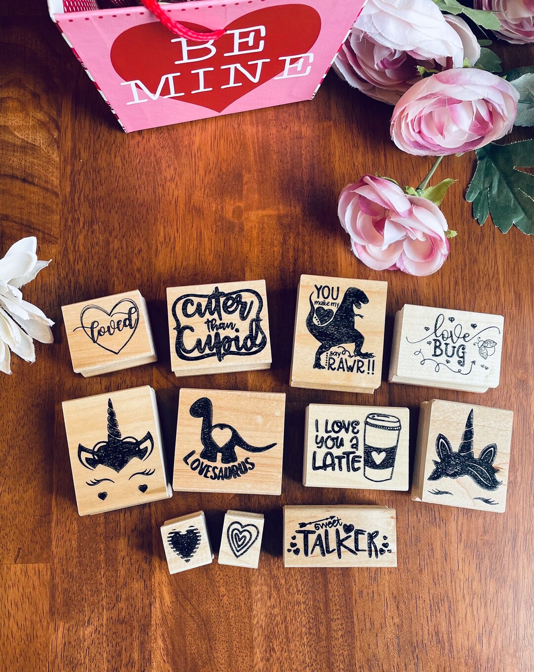 Valentine's Day Rubber Stamp Set - Etsy