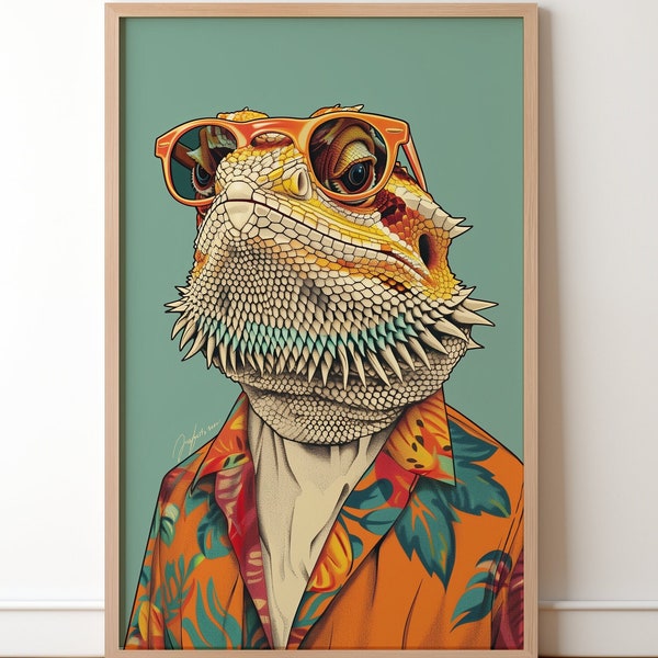 Komodo Travel Poster, Komodo Dragon Wall Art, Komodo Dragon Print ...