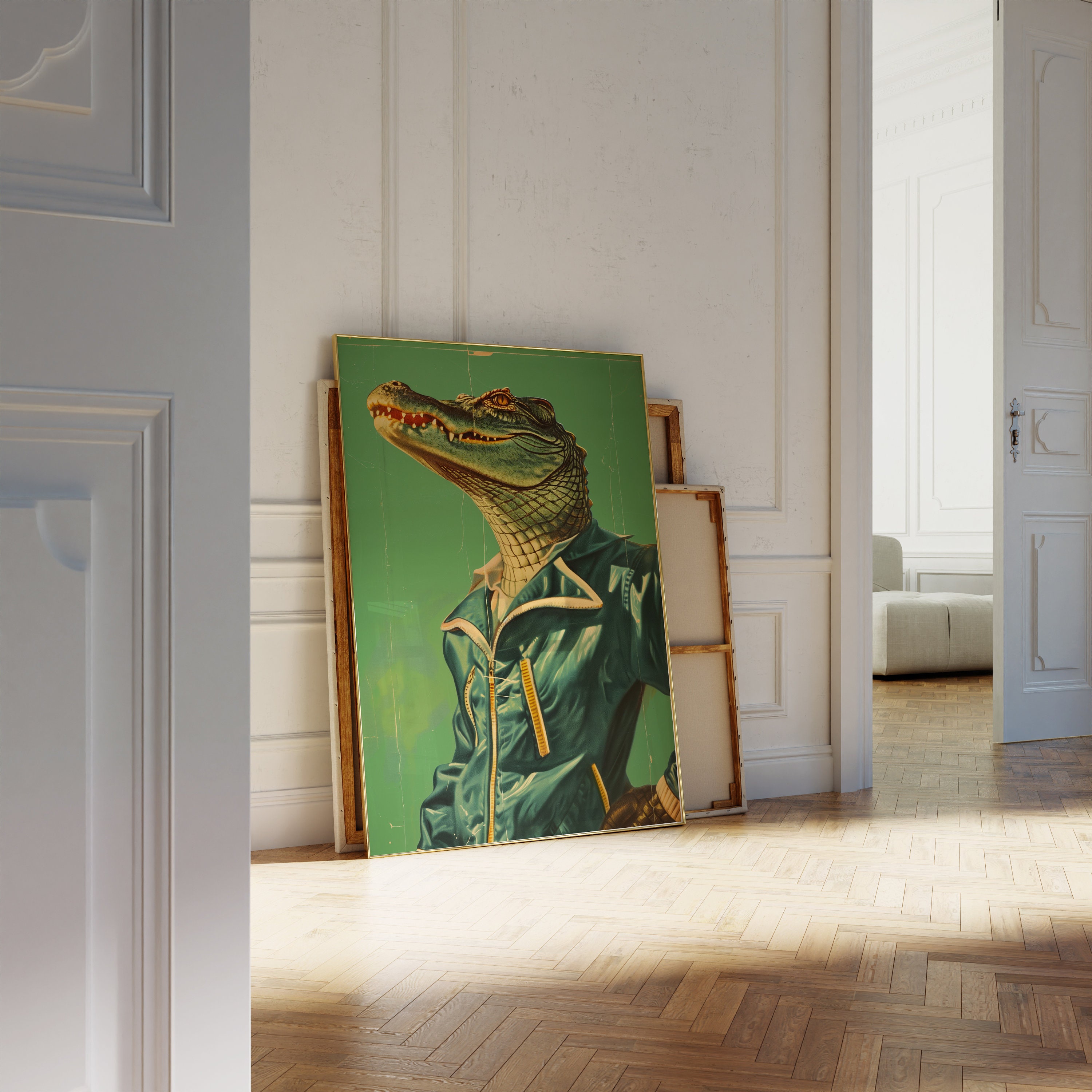 Mr. Crocodile Wearing a Tracksuit Poster, Funny Crocodile Wall Art ...