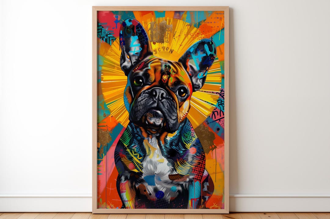 Pop Graffiti Street Psychedelic Art French Bulldog Frenchie, Funny ...