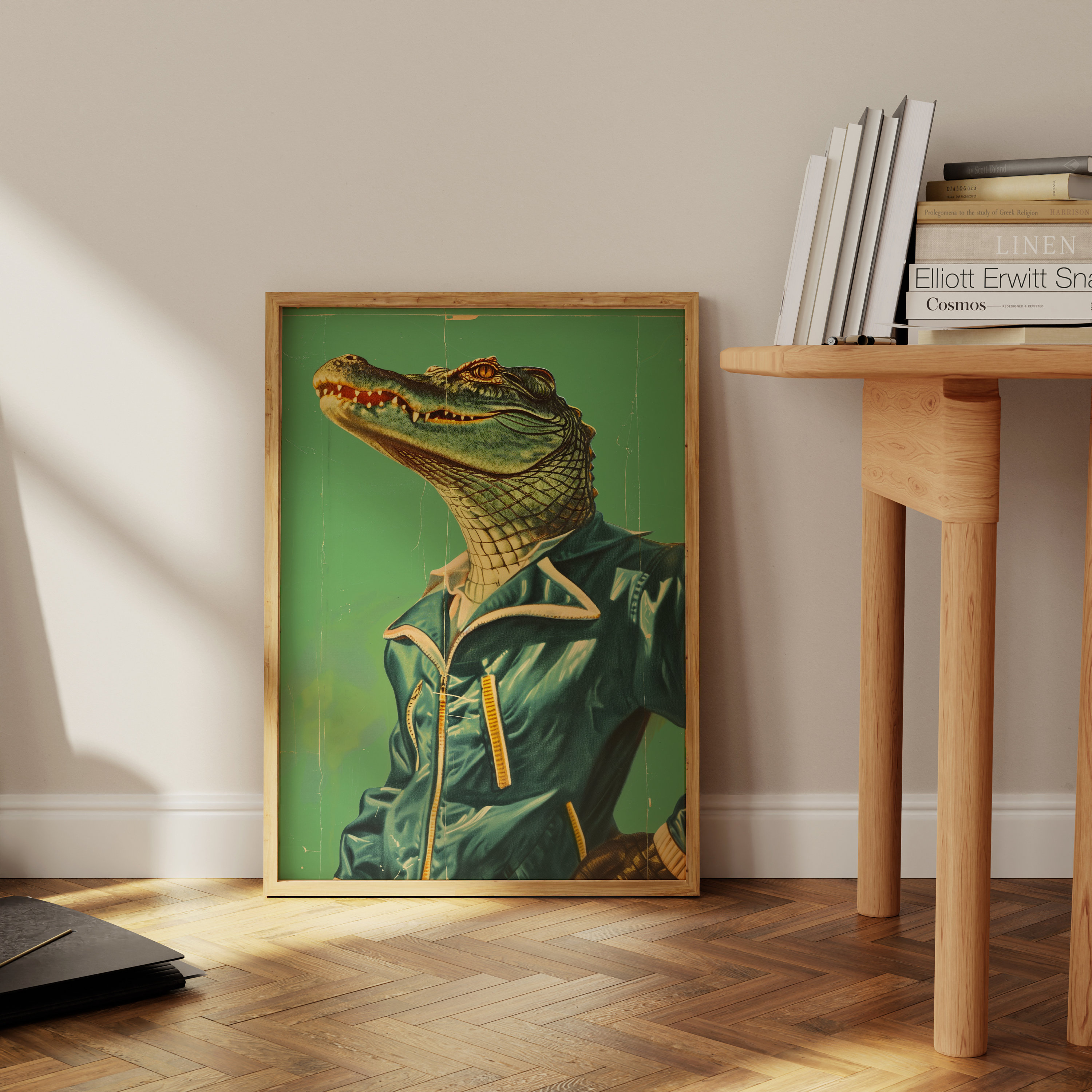 Mr. Crocodile Wearing a Tracksuit Poster, Funny Crocodile Wall Art ...