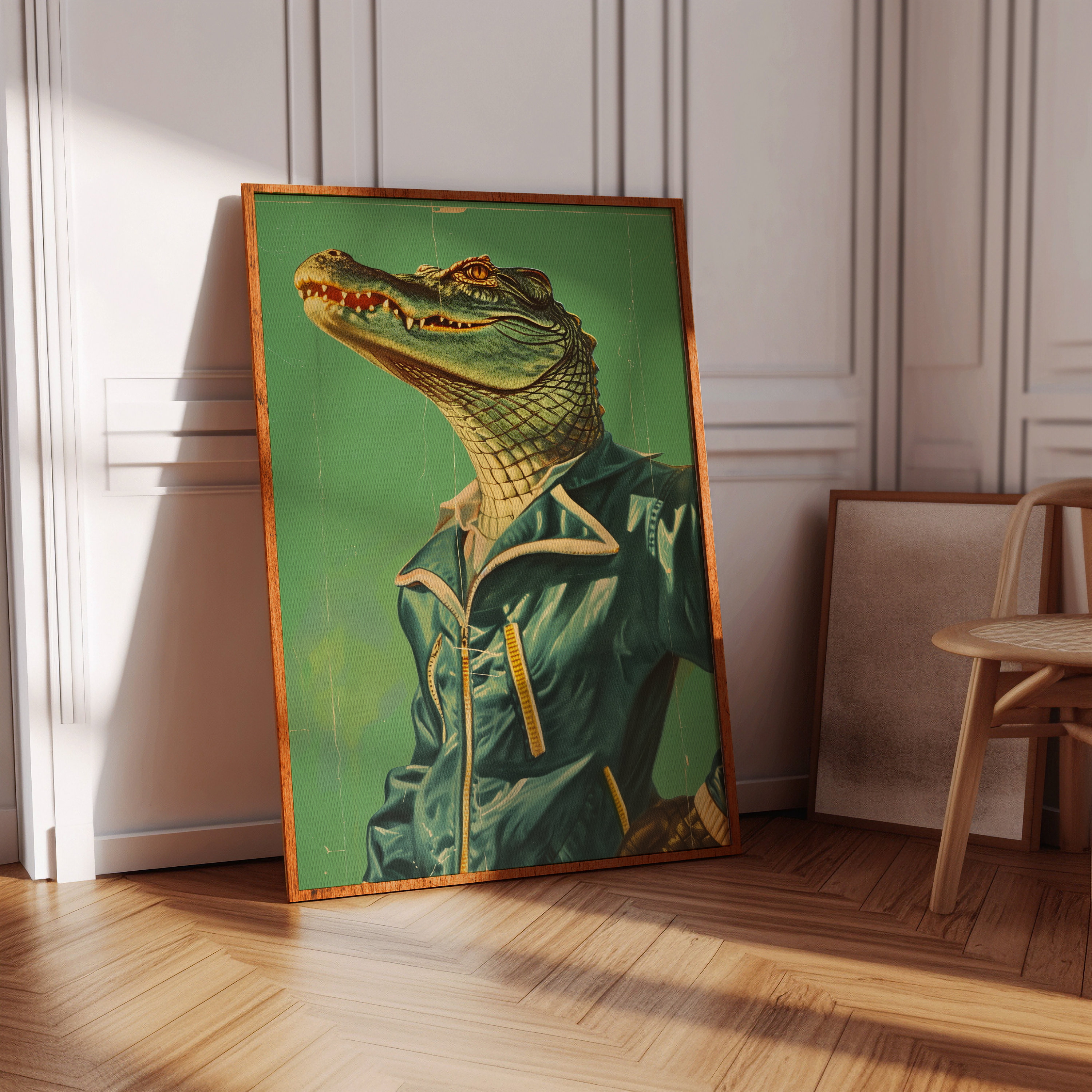 Mr. Crocodile Wearing a Tracksuit Poster, Funny Crocodile Wall Art ...