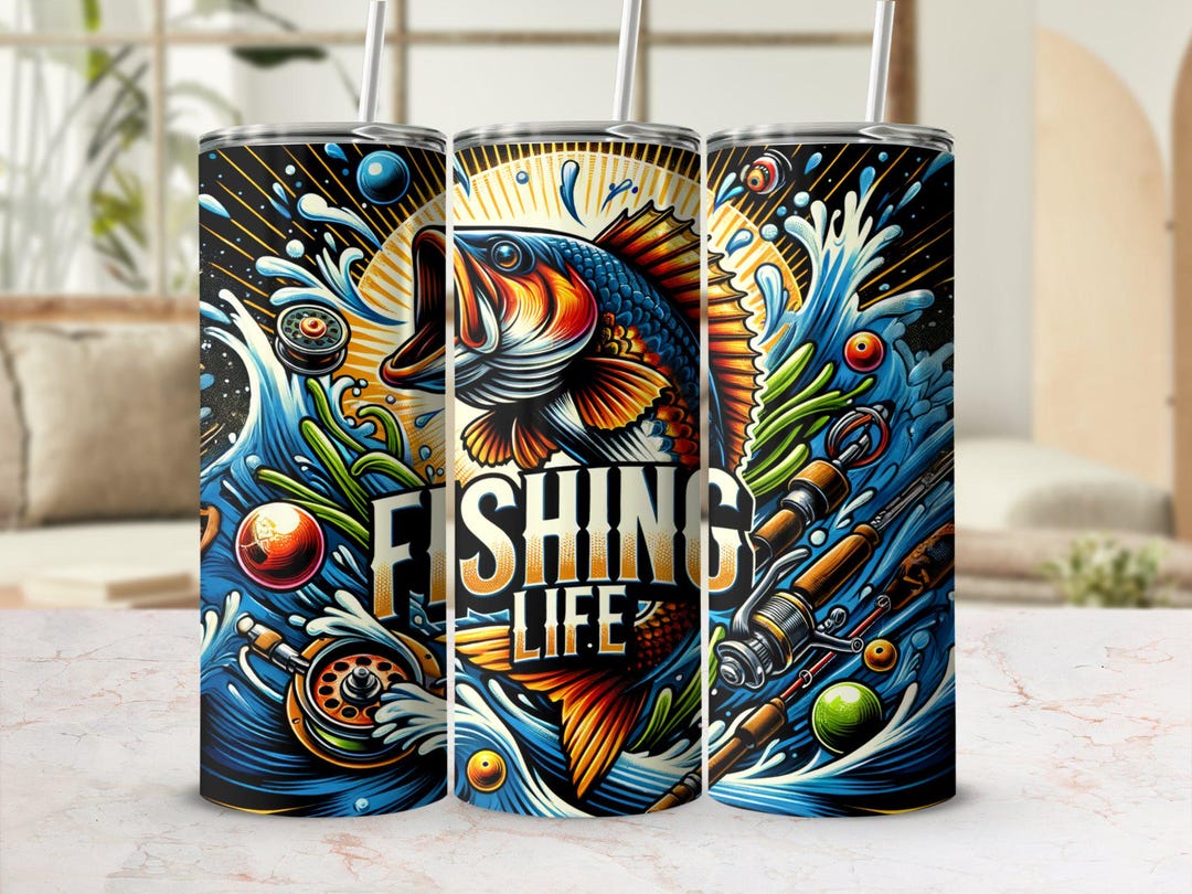 Fishing Life Digital Art, Bass Fish Design, Fisherman Gift Idea ...