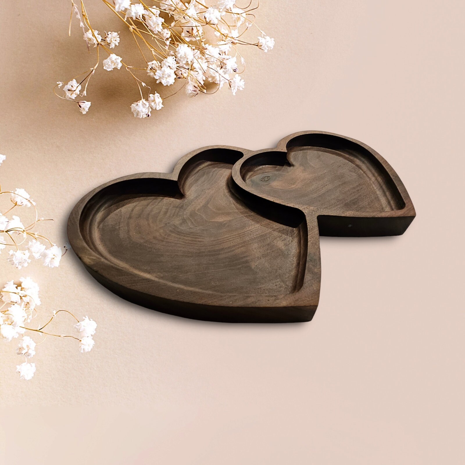 Personalized Double Heart Tray Catch All Jewelry Tray Gift for Her Keep ...