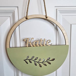Nursery Door Name Sign Custom Bedroom Door Sign Laser-cut Personalized ...