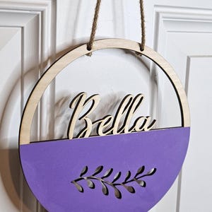 Nursery Door Name Sign Custom Bedroom Door Sign Laser-cut Personalized ...