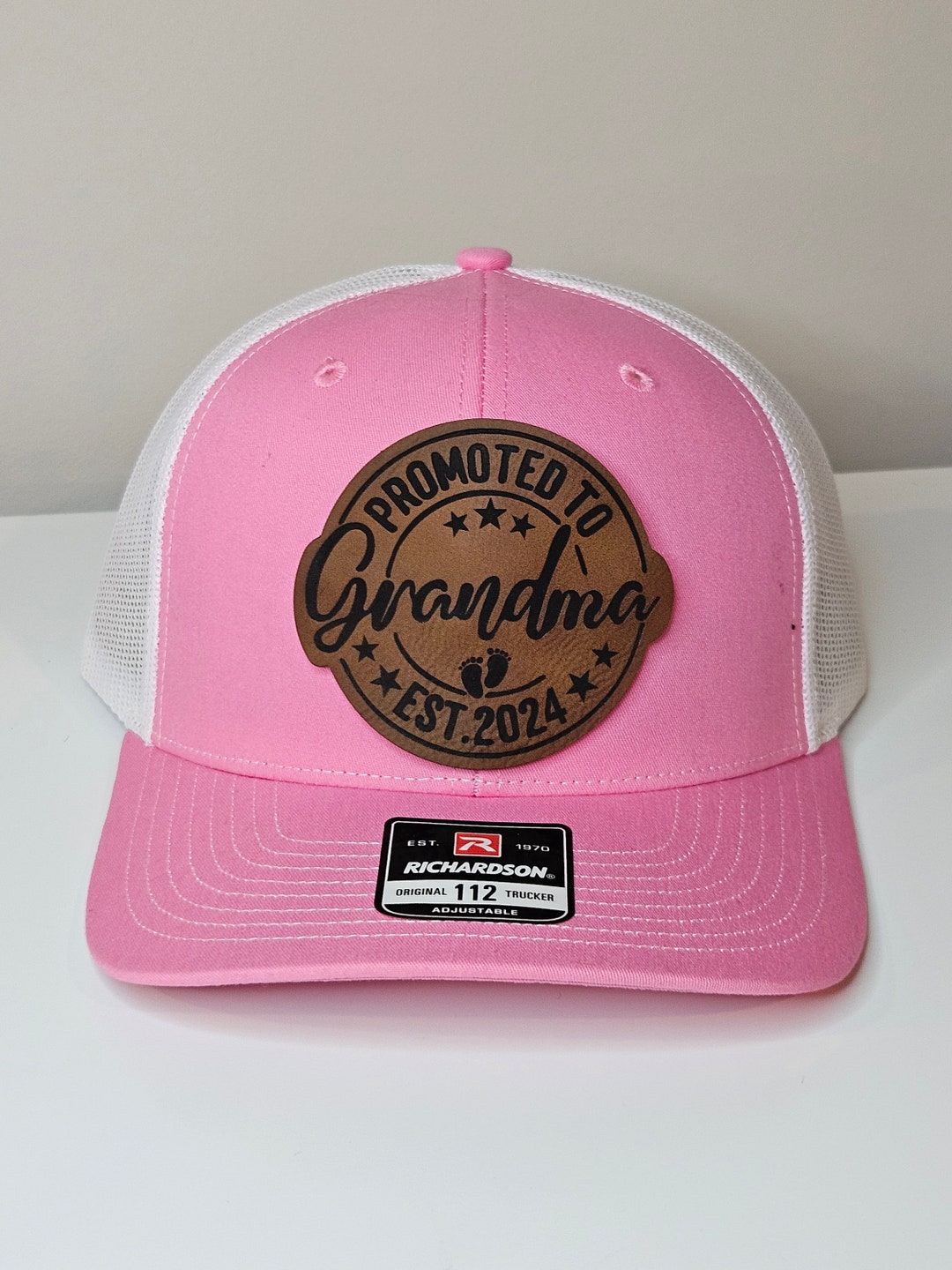 Promoted to Grandma Leather Patch Hat - New Grandmother Gift - Etsy