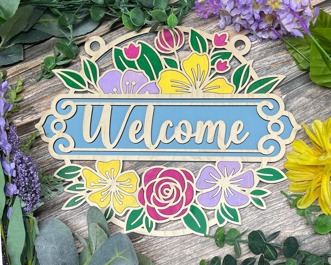 Spring Welcome Sign for Front Door, Blessed Spring Sign, Our Home ...
