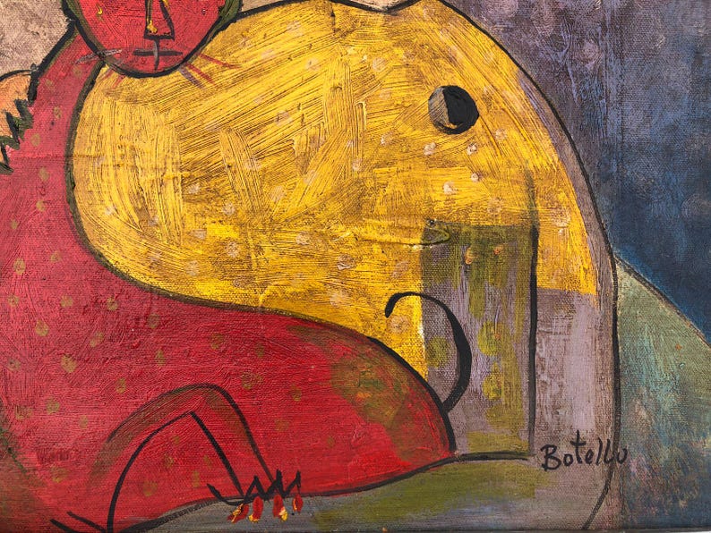 Angel Botello Vintage Oil Painting Hand Signed & Framed Canvas - Etsy