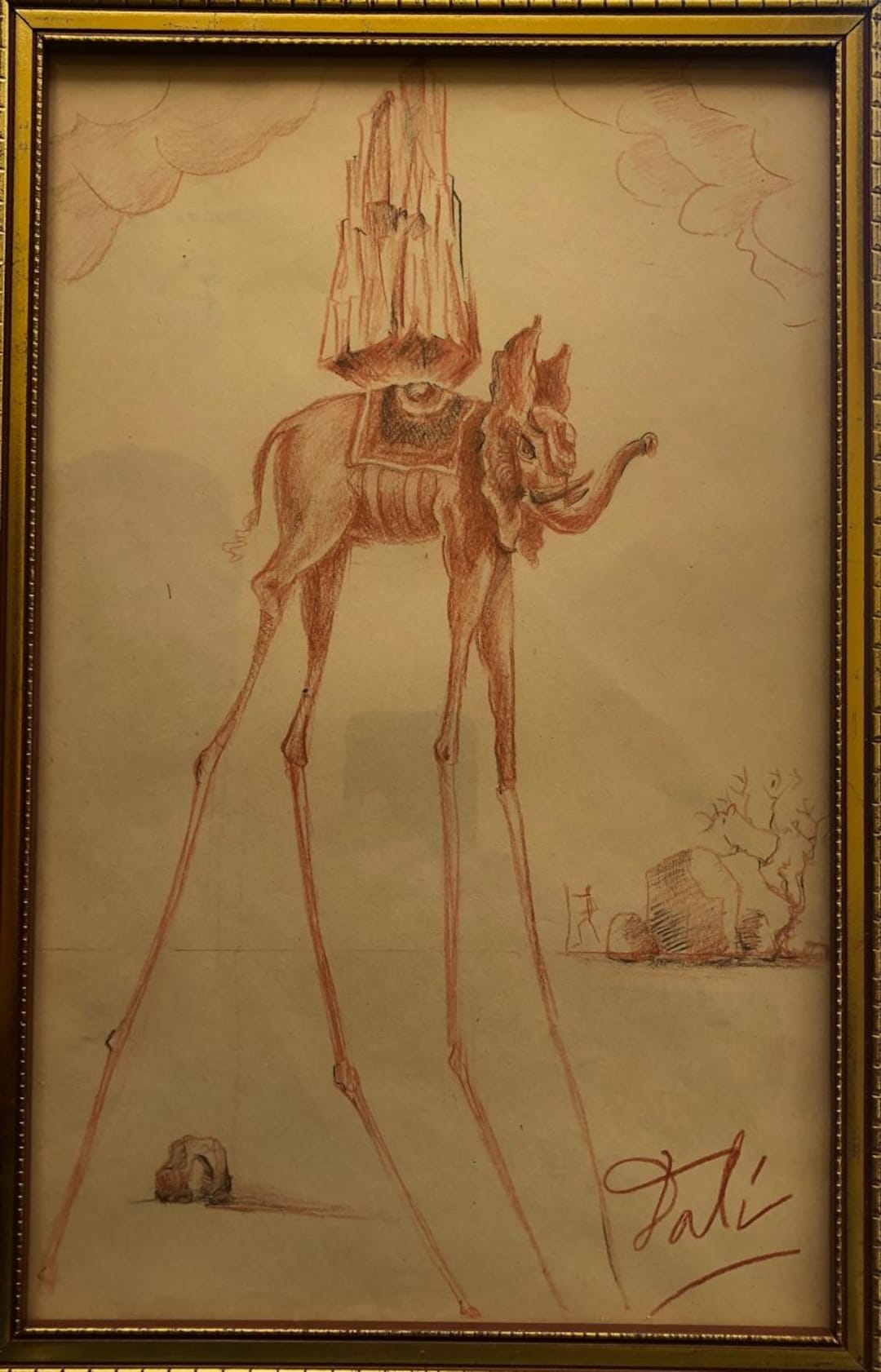 Salvador Dali Ink Drawing Hand Signed Framed Art Expressionist ...