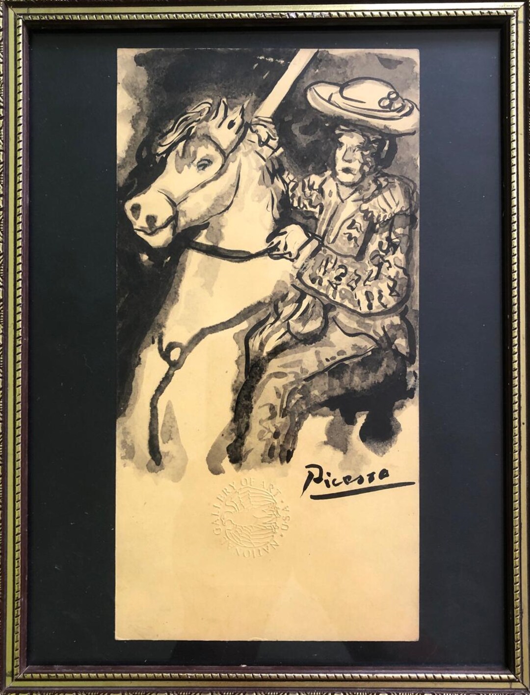 Pablo Picasso Ink Drawing Hand Signed Framed Art Expressionist ...