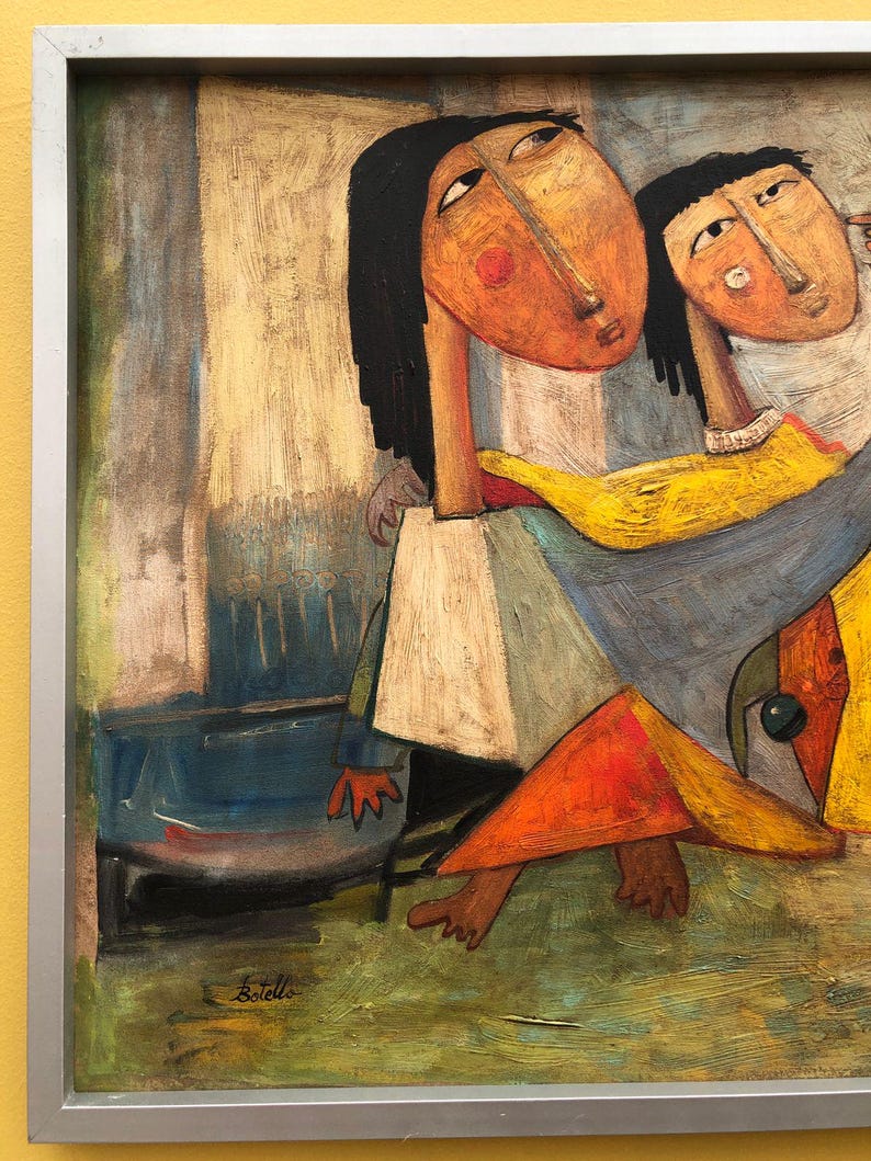 Angel Botello Vintage Oil Painting Hand Signed & Framed Canvas - Etsy