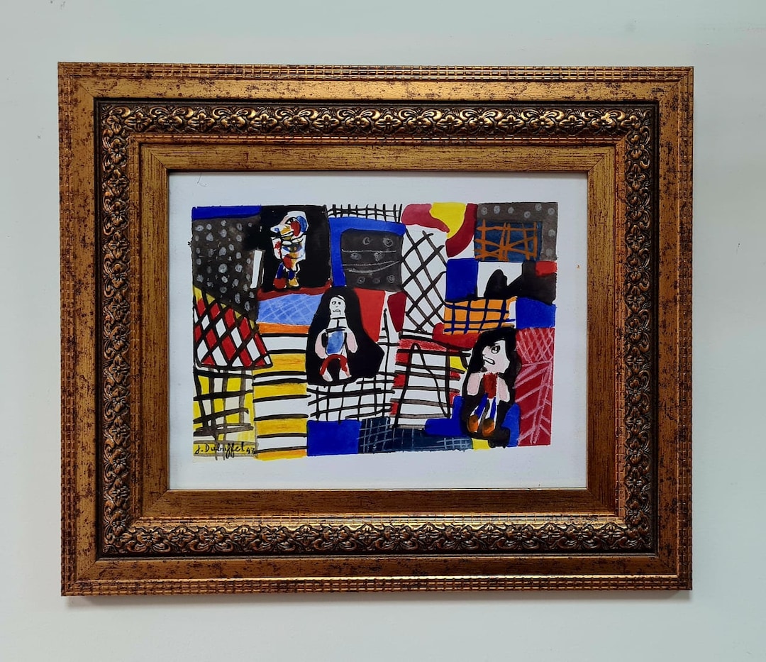 Jean Dubuffet Watercolor on Cardboard Hand Signed Framed Art - Etsy