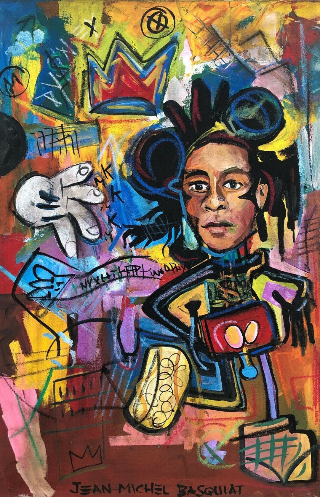 Jean-michel Basquiat Oil on Canvas, Signed, Artwork - Etsy Australia