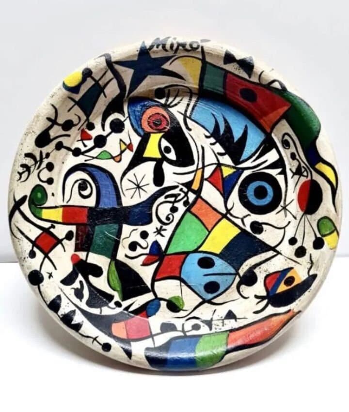 Joan Miro Hand Painted Ceramic Plate, Signed, Work of Art - Etsy