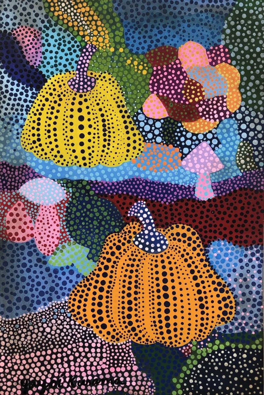 Yayoi Kusama Acrylic on Canvas, Signed, Artwork - Etsy