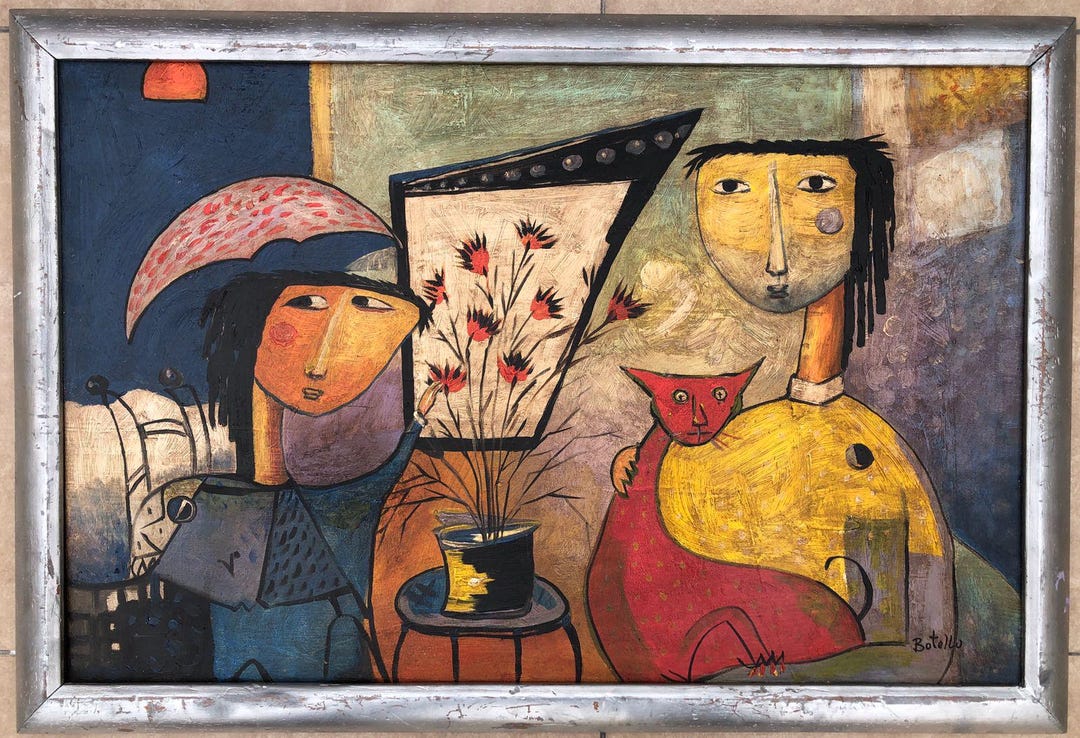 Angel Botello Vintage Oil Painting Hand Signed & Framed Canvas - Etsy