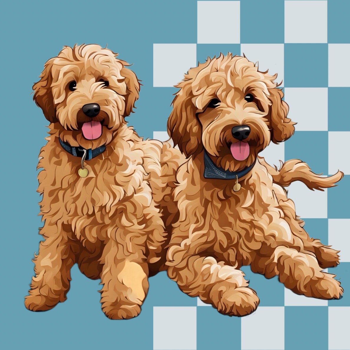 Goldendoodle Downloadable Transparent Print Set, Goldendoodle PNG ...