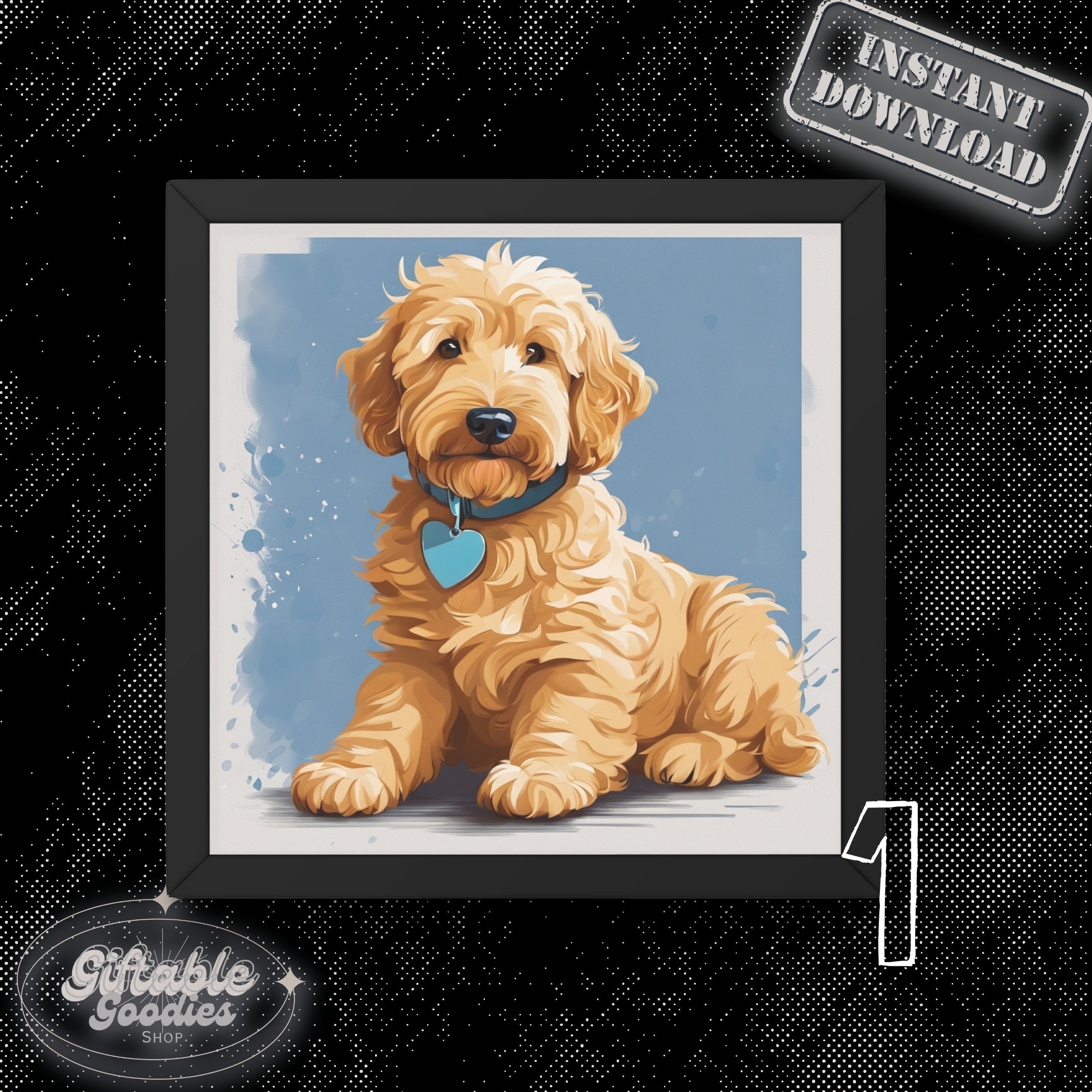 Goldendoodle Dog PNG Clip Art Bundle, Funny Dog Printable, Cute Golden ...