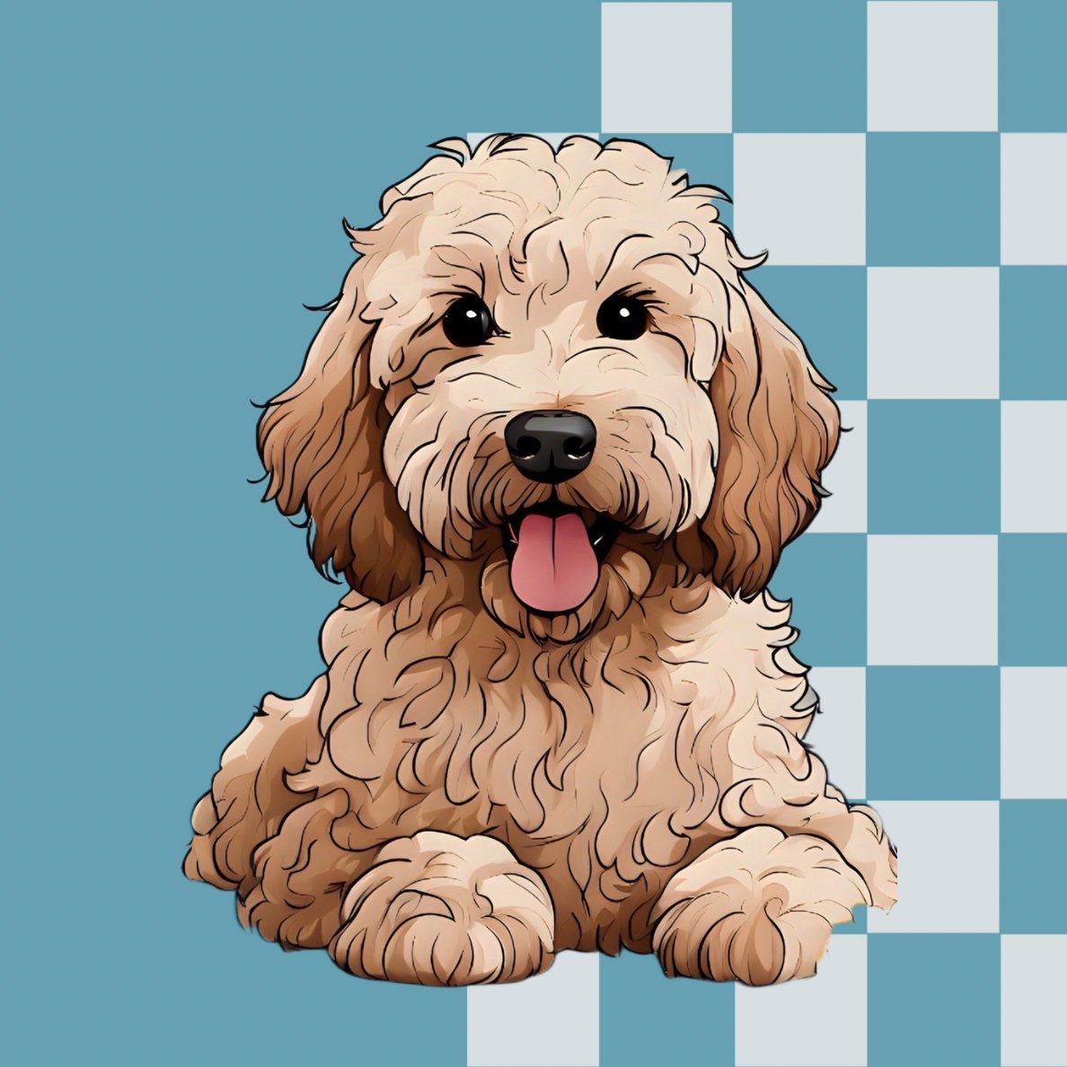Goldendoodle Downloadable Transparent Print Set, Goldendoodle PNG ...