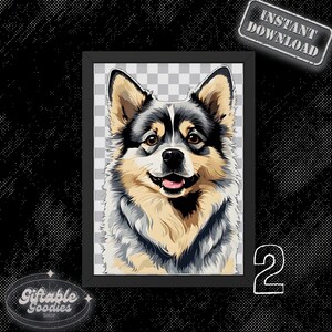 Pomsky PNG Dogs Clip Art Downloadable Set of 2, DIY Project Transparent ...