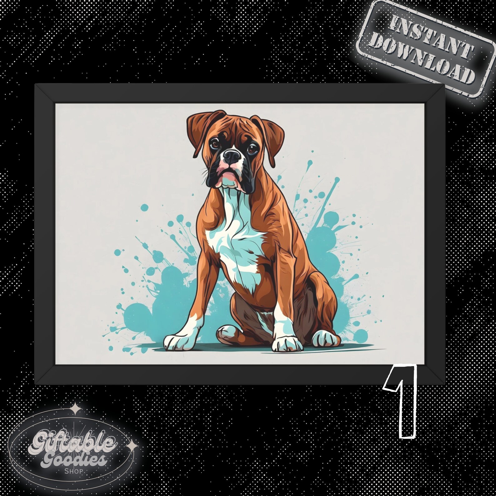 Boxer Dog PNG Dog Clip Art Downloadable Set of 3, Transparent PNG ...