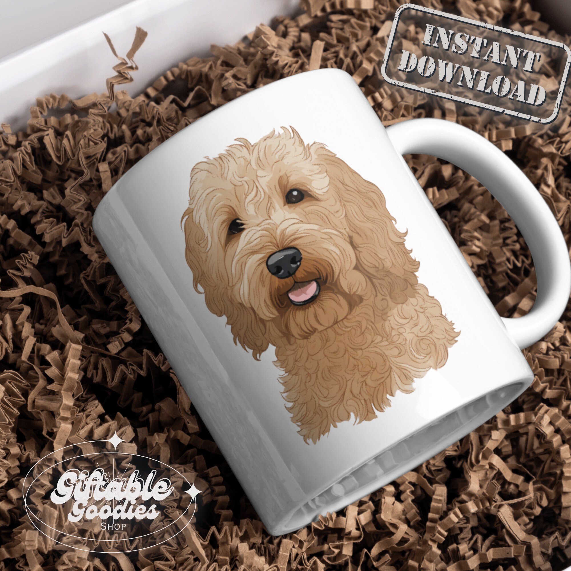 Goldendoodle Dog PNG Clip Art Bundle, Funny Dog Printable, Cute Golden ...