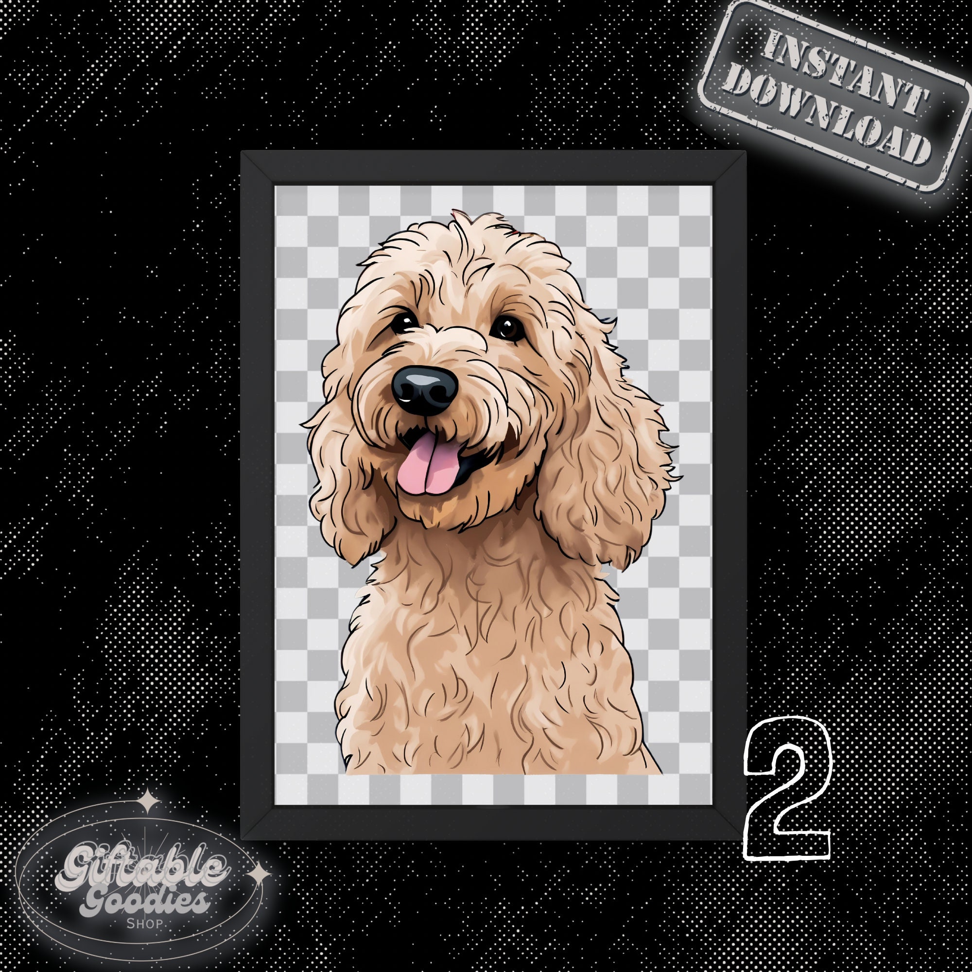 Goldendoodle Dog USA PNG Clip Art Bundle, Funny Dog Printable, Cute ...