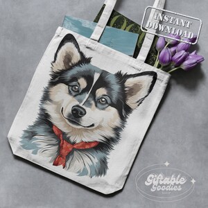 Pomsky PNG Dogs Clip Art Downloadable Set of 2, DIY Project Transparent ...